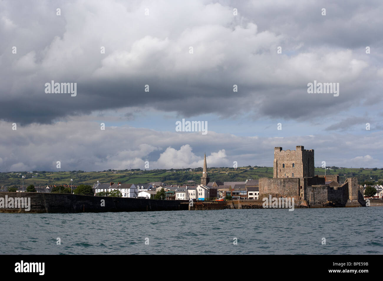 carrickfergus castle and pier carrick county antrim northern ireland uk ...