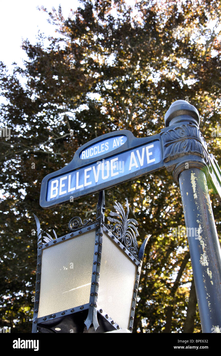 Bellevue Avenue sign, Newport, Rhode Island, USA Stock Photo - Alamy