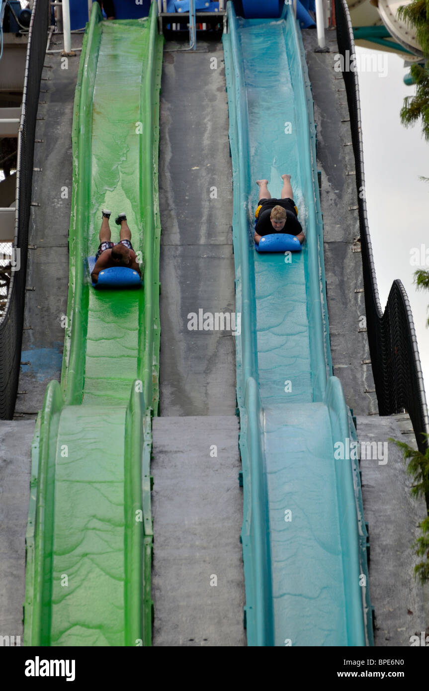 Water slide at Hurricane Harbor waterpark , Six Flags Over Texas ...