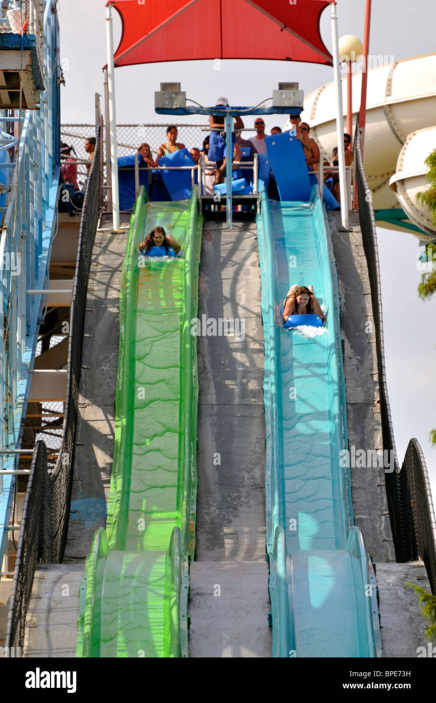 Water slide at Hurricane Harbor waterpark , Six Flags Over Texas ...