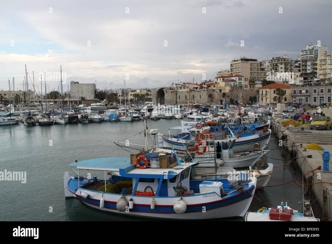 Port, fishing boats, Iraklio, Crete, Greece Stock Photo - Alamy