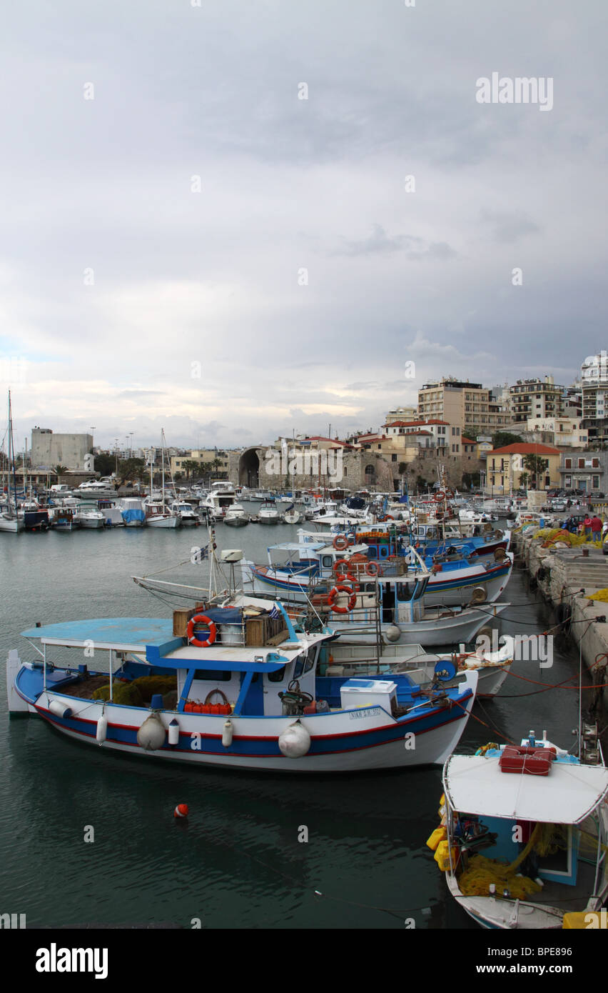 Port, fishing boats, Iraklio, Crete, Greece Stock Photo - Alamy