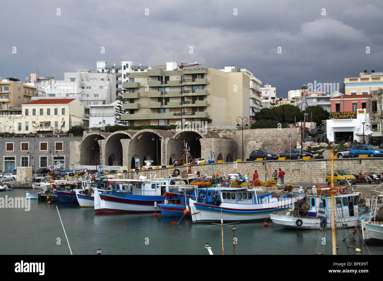 Port, fishing boats, Iraklio, Crete, Greece Stock Photo - Alamy