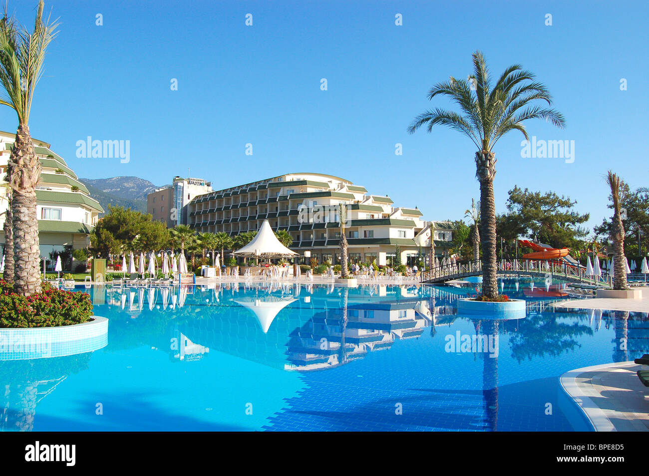 Swimming pool at popular hotel, Antalya, Turkey Stock Photo - Alamy
