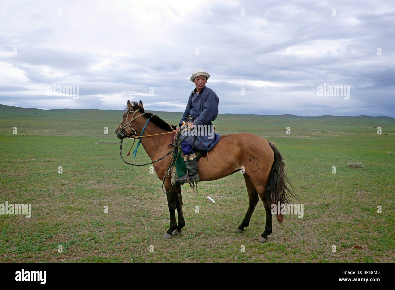 Mongolian boy riding, Mongolian steppe, Elsen, Mongolia Stock Photo - Alamy