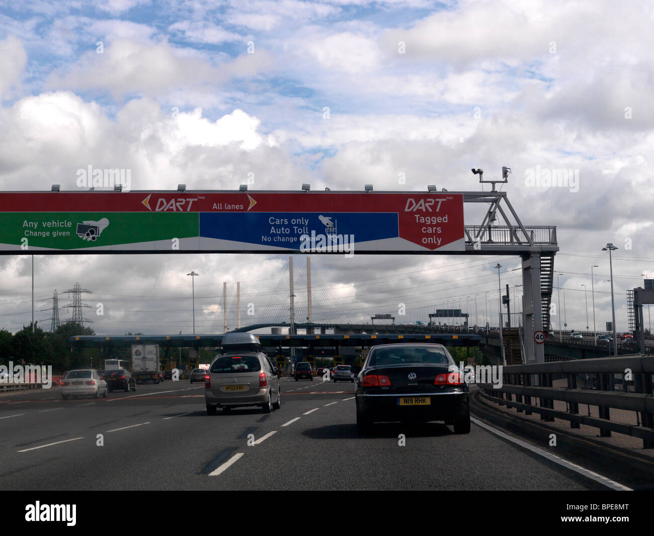 Dartford Kent England Cars At Toll Booths To Dartford Tunnel Stock ...