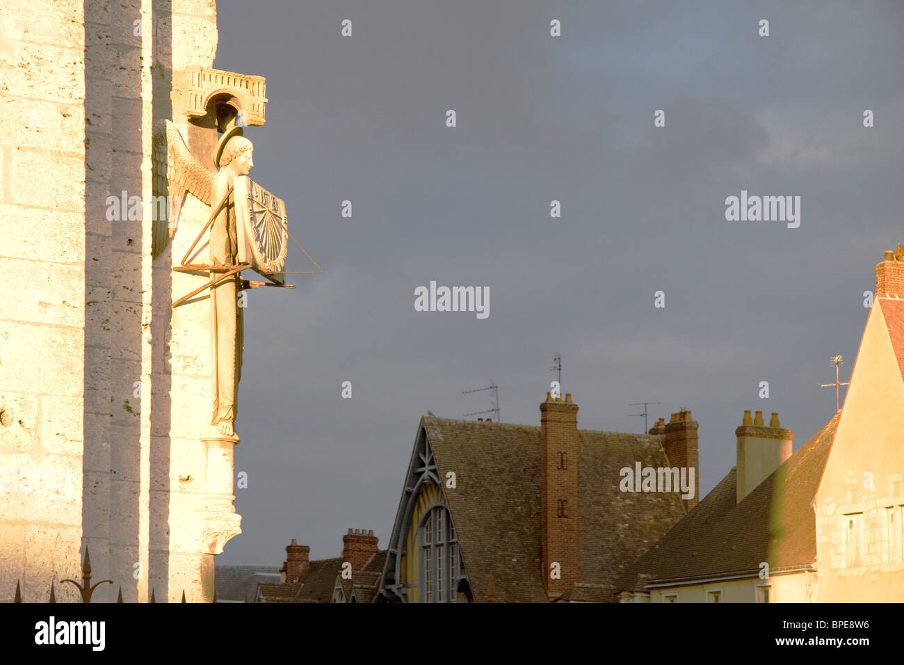 Medieval sundial (reproduction) on the side of Chartres Cathedral ...