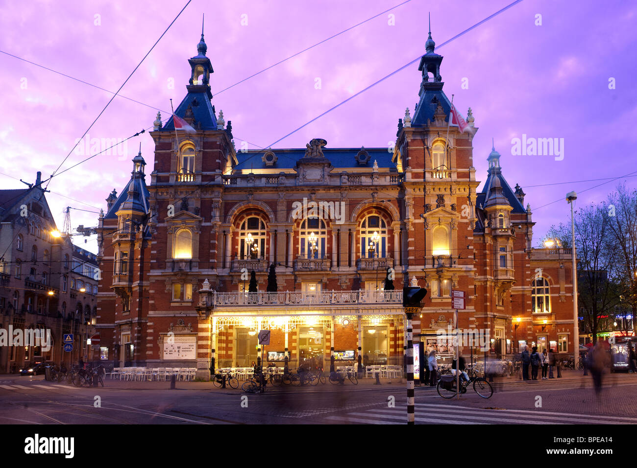 The Stadsschouwburg theatre, Leidseplein square in Amsterdam Stock ...