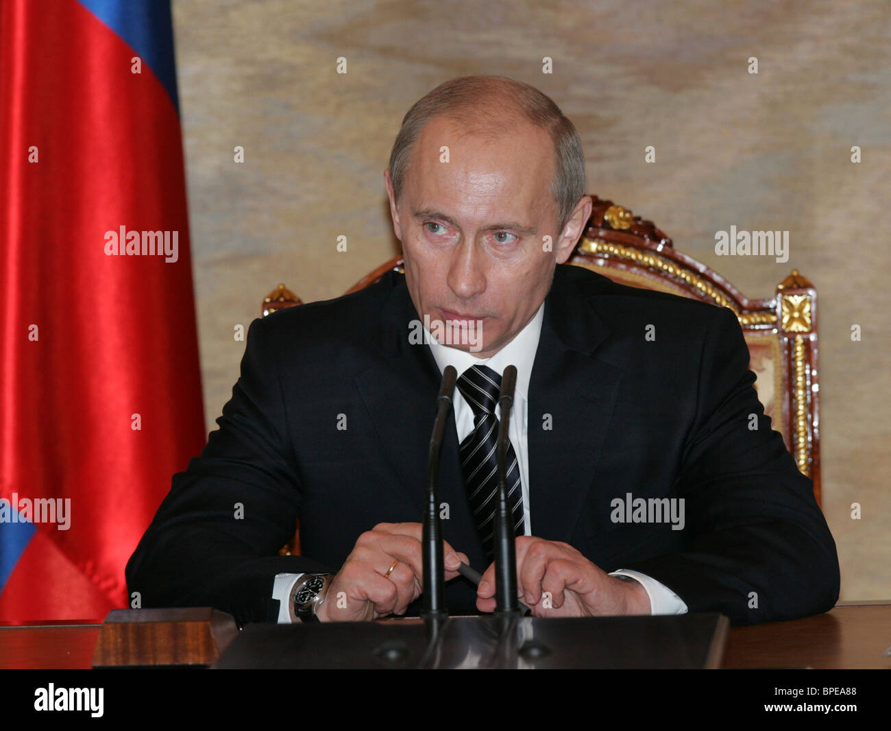President Putin Chairs Security Council High Resolution Stock ...