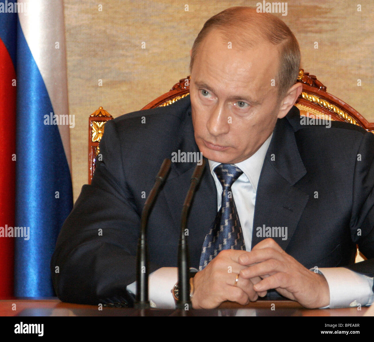 President Putin Chairs Cabinet Meeting High Resolution Stock ...