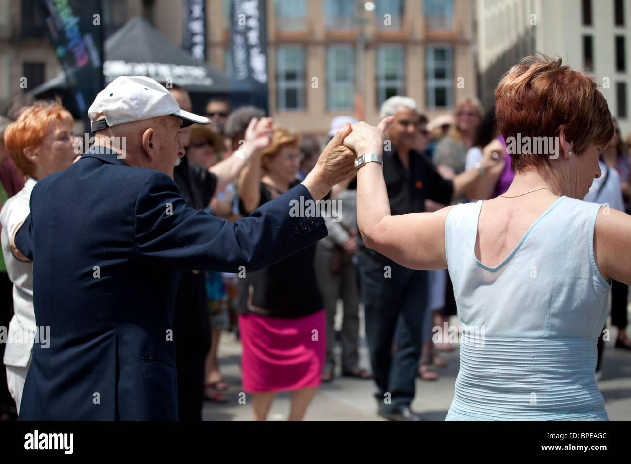 People dancing sardana traditional dance hi-res stock photography and ...