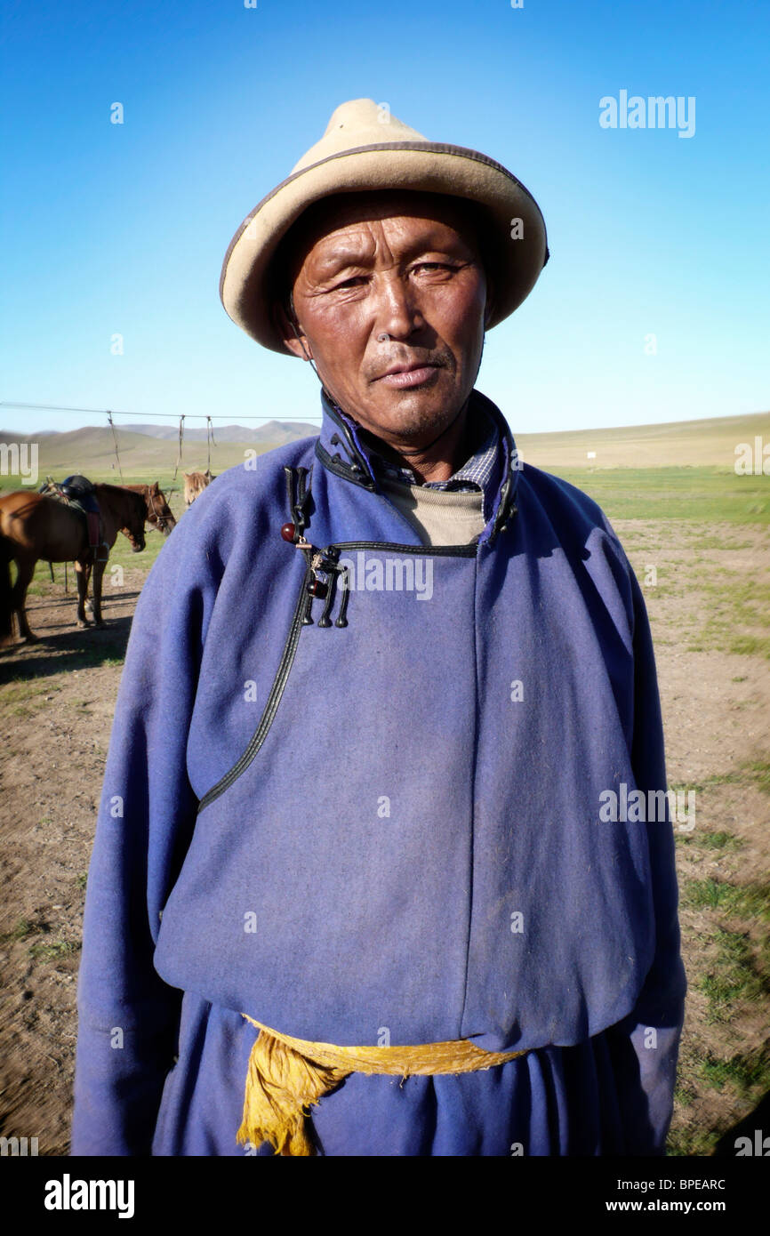 Mongolian man, Gun Galuut, Mongolia Stock Photo - Alamy