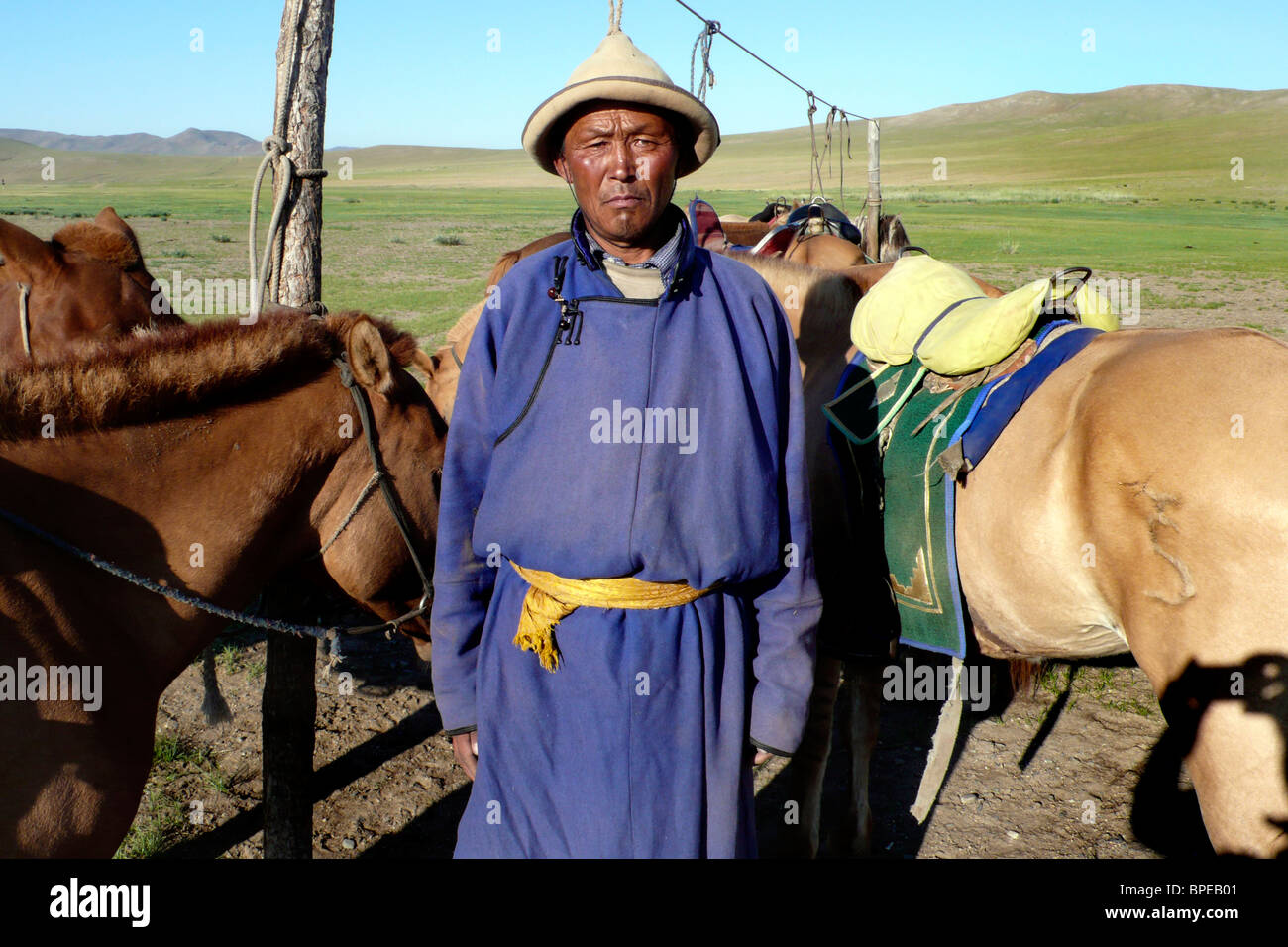 Mongolian man, Gun Galuut, Mongolia Stock Photo - Alamy