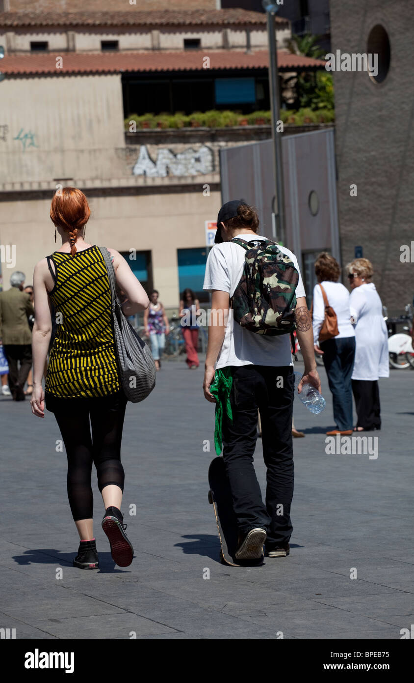 Barcelona El Raval general shot Stock Photo - Alamy