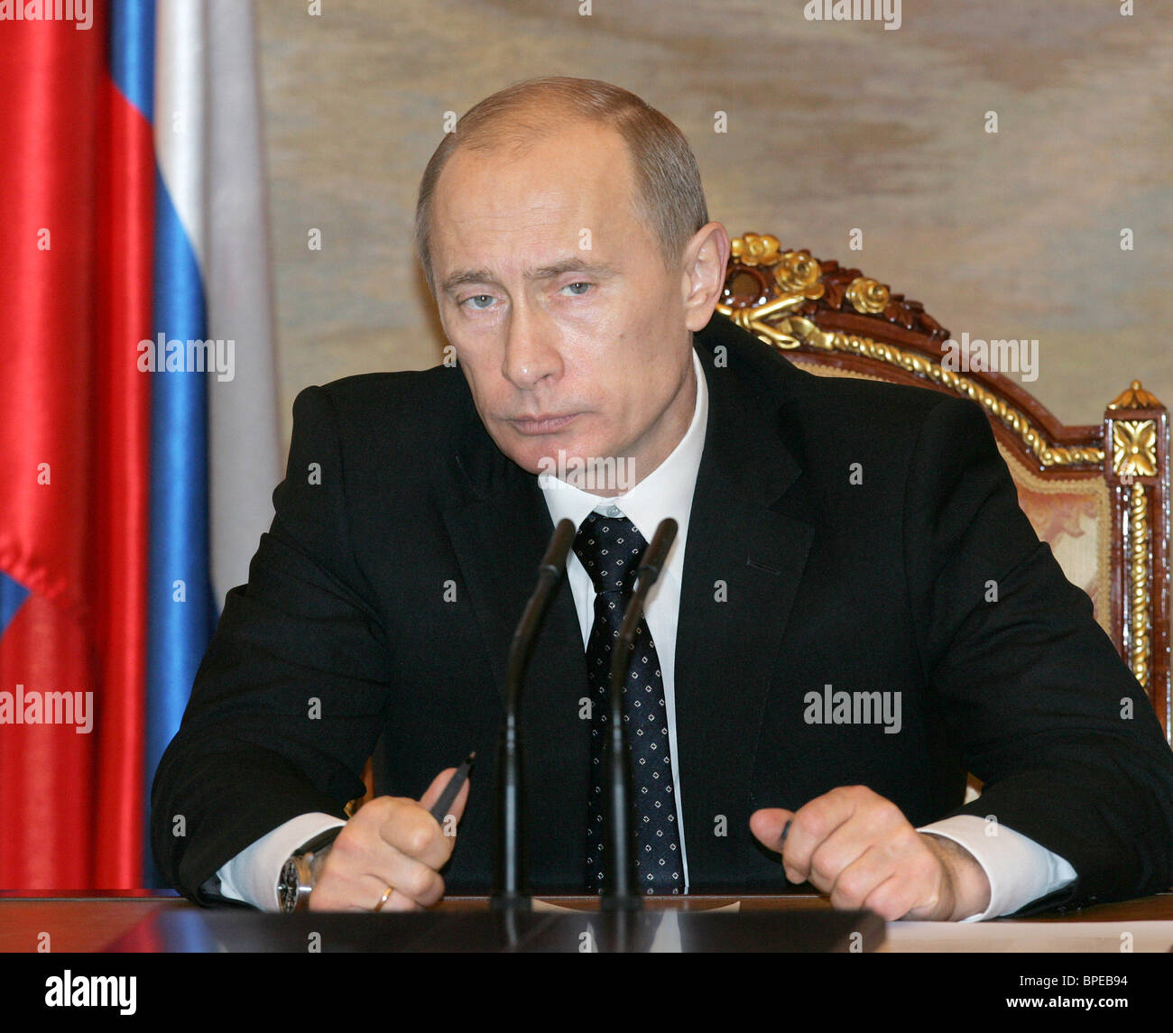 President Putin Chairs Cabinet Meeting High Resolution Stock ...