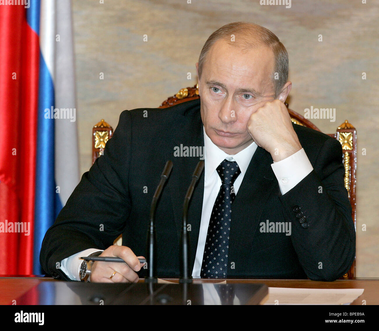 President Putin Chairs Cabinet Meeting High Resolution Stock ...