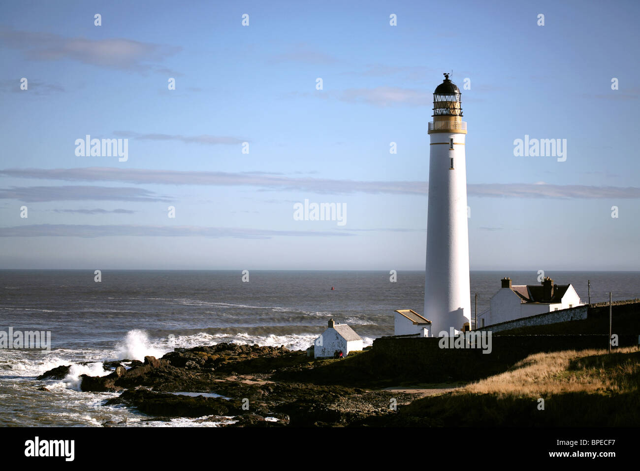 MONTROSE Scurdie Ness LIGHTHOUSE Angus East coast Scotland Stock Photo ...