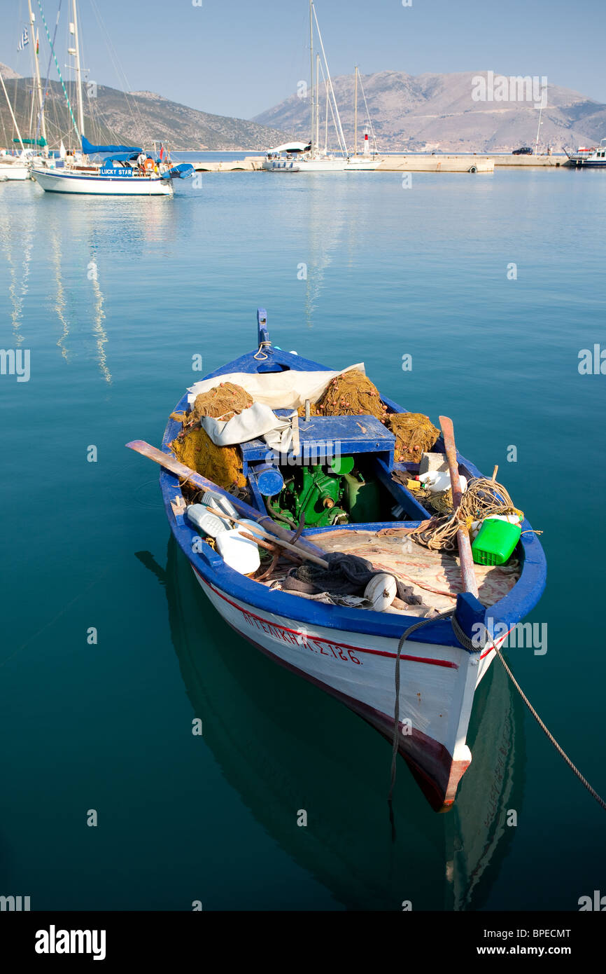 greek inshore small fishing boats . sami village. cephalonia.greece ...
