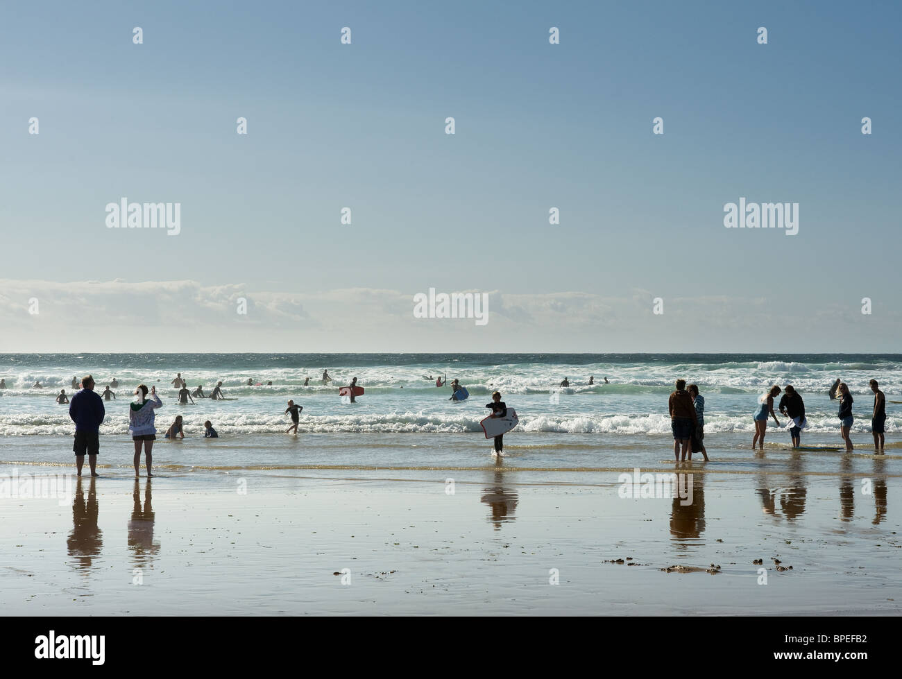 People on Gwithian Beach in Cornwall. Photo by Gordon Scammell Stock ...