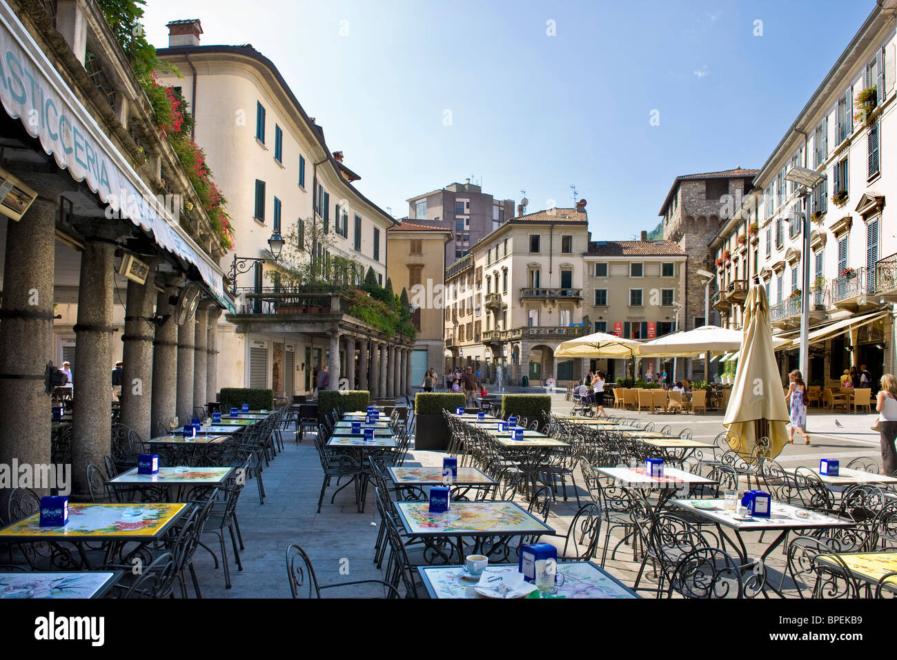 XX Settembre square, Old town, Lecco, Italy Stock Photo - Alamy