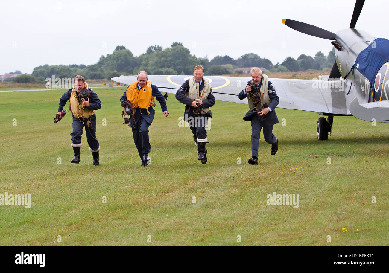 Members of RAF 212 Squadron Living History Group re-enacting Battle of ...