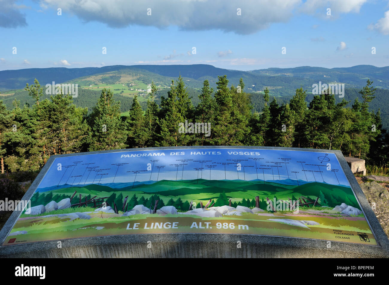 WW1 panorama view from the First World War One battlefield Le Linge at ...