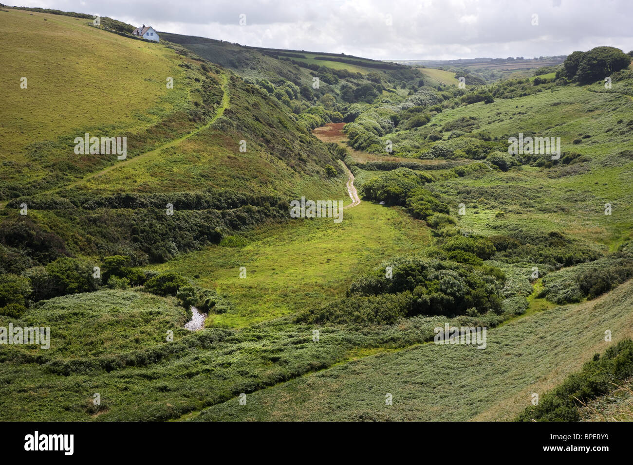 Speke's Mill valley from Swansford Hill looking towards Docton Mill on ...