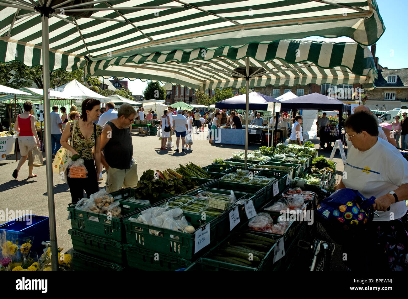Saturday Market in Olney, Buckinghamshire Stock Photo - Alamy