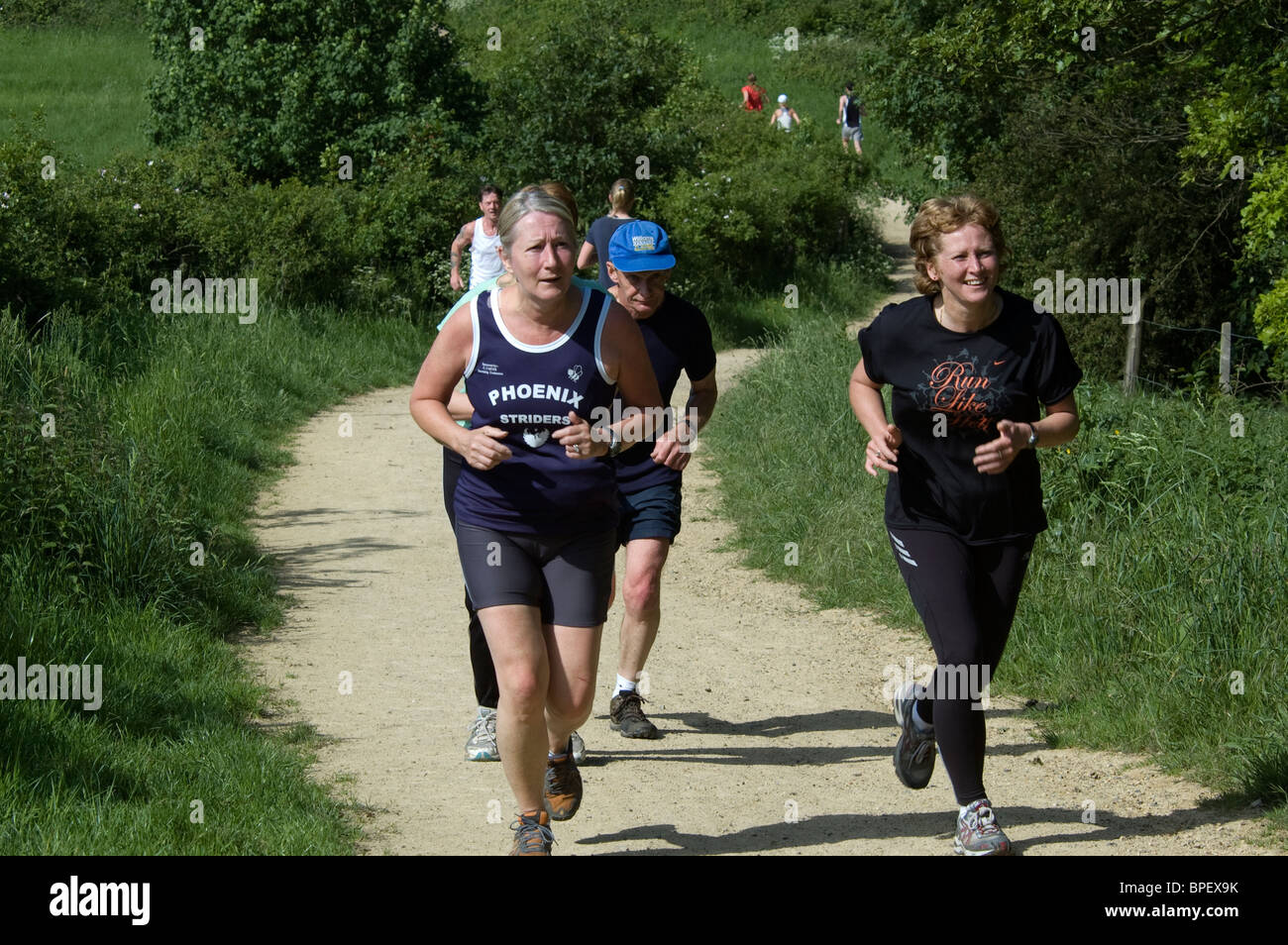 Runners on One Tree Hill, Basildon, Essex Stock Photo - Alamy