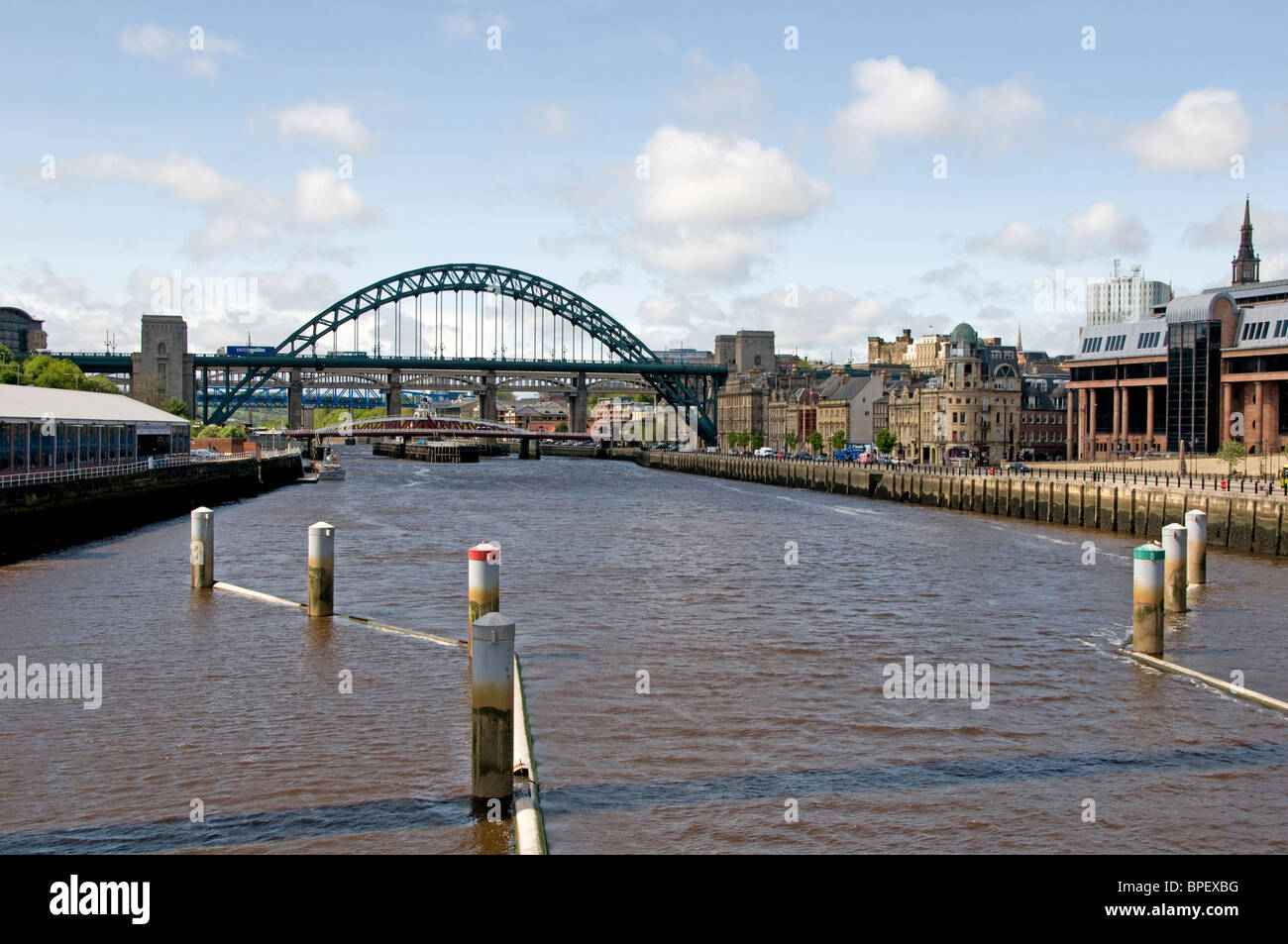 Tyne High Level Bridge, Tyne Bridge and hydraulic Swing Bridge ...
