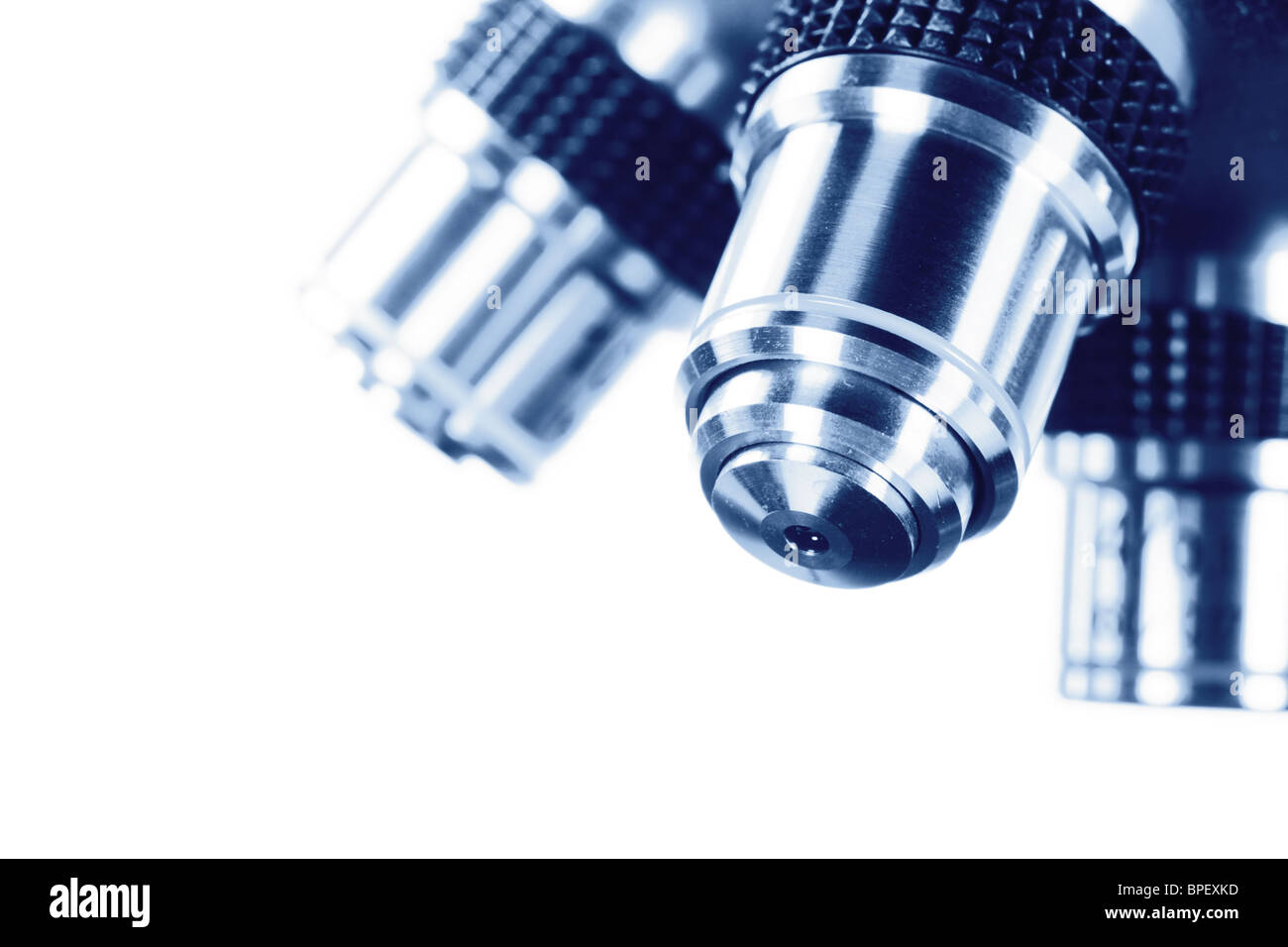 Microscope in blue tone Stock Photo - Alamy