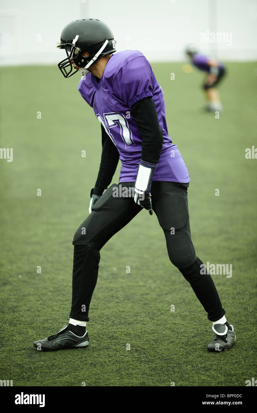 A football player on the field, dof, selective focus on face Stock ...