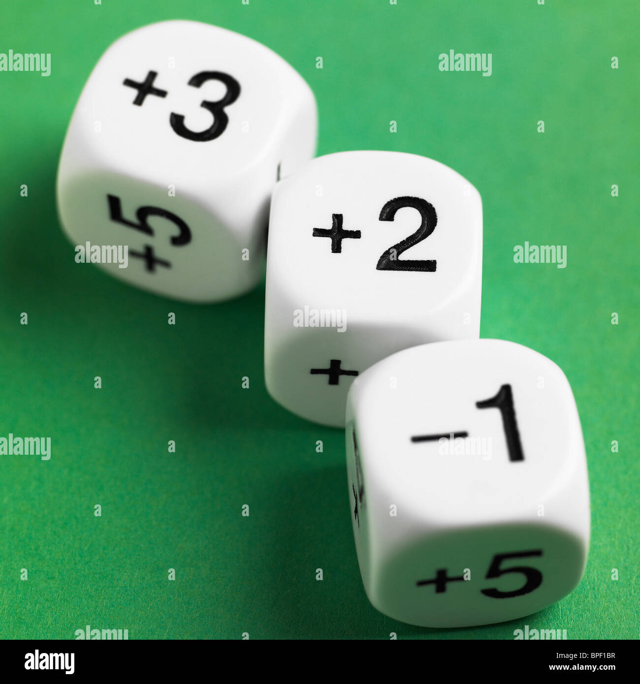 Three addition subtraction dice hi-res stock photography and images - Alamy