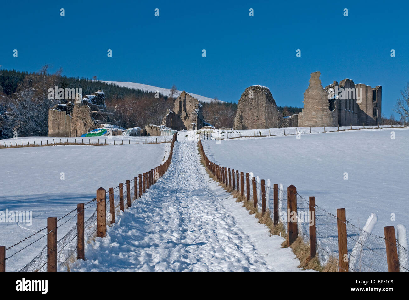 The impressive ruins of Kildrummy Castle near Alford, Aberdeenshire ...