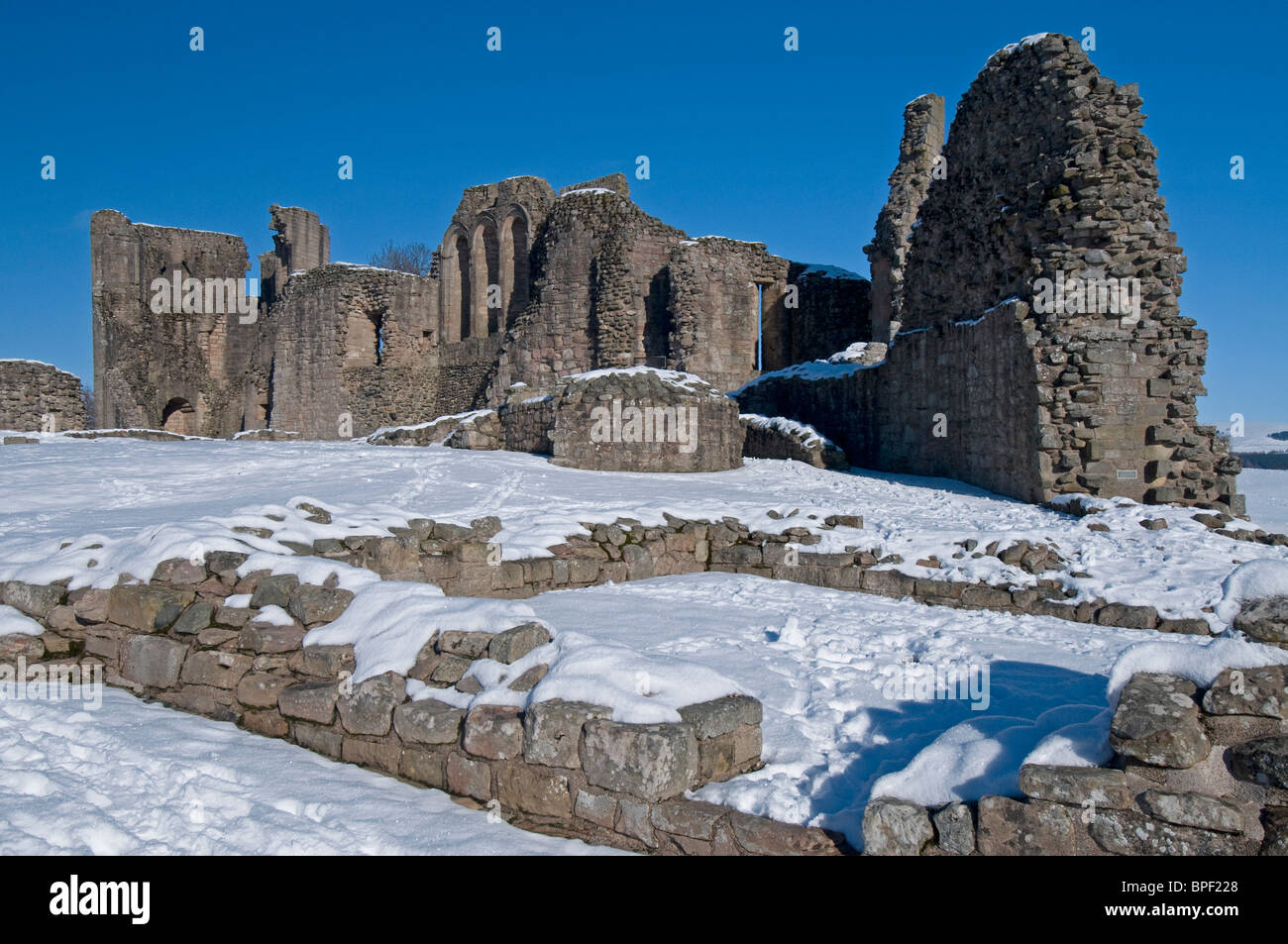 The impressive ruins of Kildrummy Castle near Alford, Aberdeenshire ...