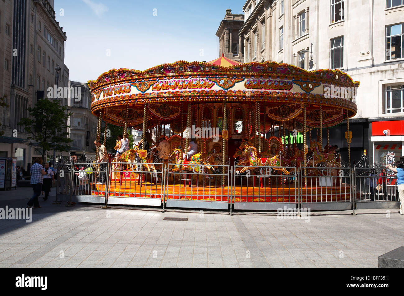 Carousel in Liverpool city centre Stock Photo - Alamy
