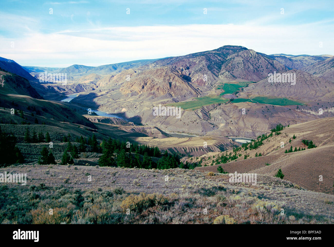 Fraser River and Fraser Canyon near Lillooet, BC, British Columbia ...