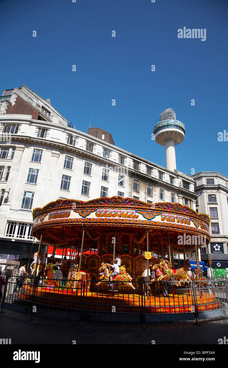 Carousel in Liverpool city centre Stock Photo - Alamy