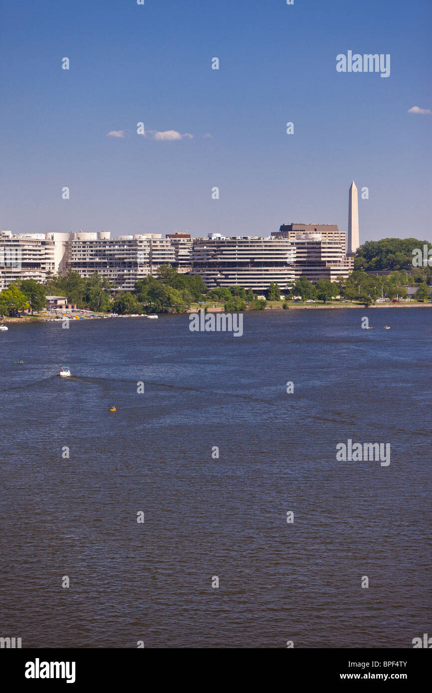 WASHINGTON, DC, USA - Watergate Complex, Washington Monument, and the ...