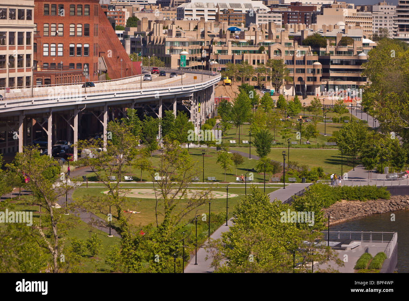 WASHINGTON, DC, USA - Georgetwon Waterfront Park, and Whitehurst ...