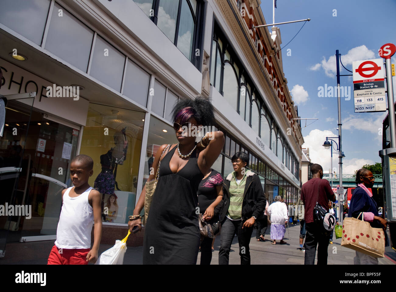 General street scene in Brixton South London Stock Photo - Alamy