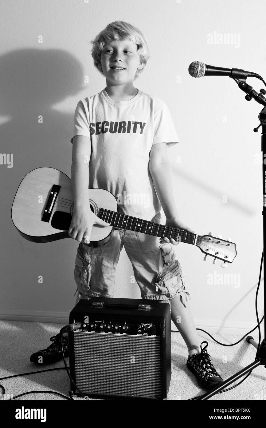 Portrait of Young Boy Musician Stock Photo - Alamy