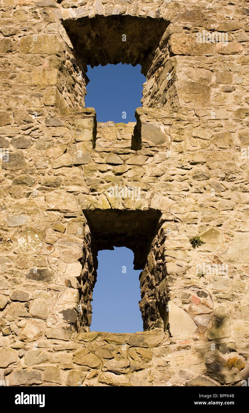 Old Stone Walls in an Carlingford Abbey with a Beautiful Clear Blue Sky ...
