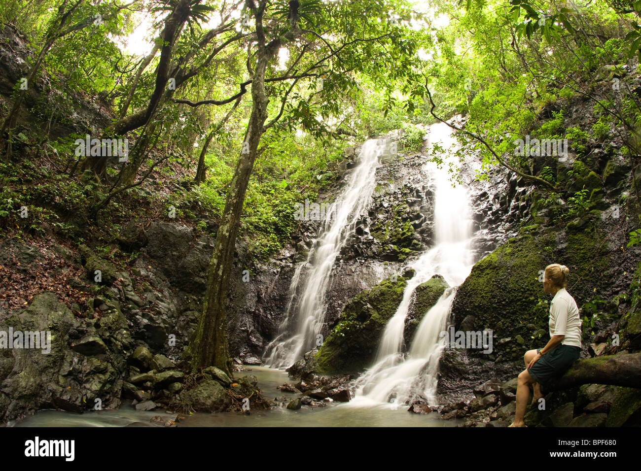 Fiji, Beqa Island, waterfall Stock Photo - Alamy
