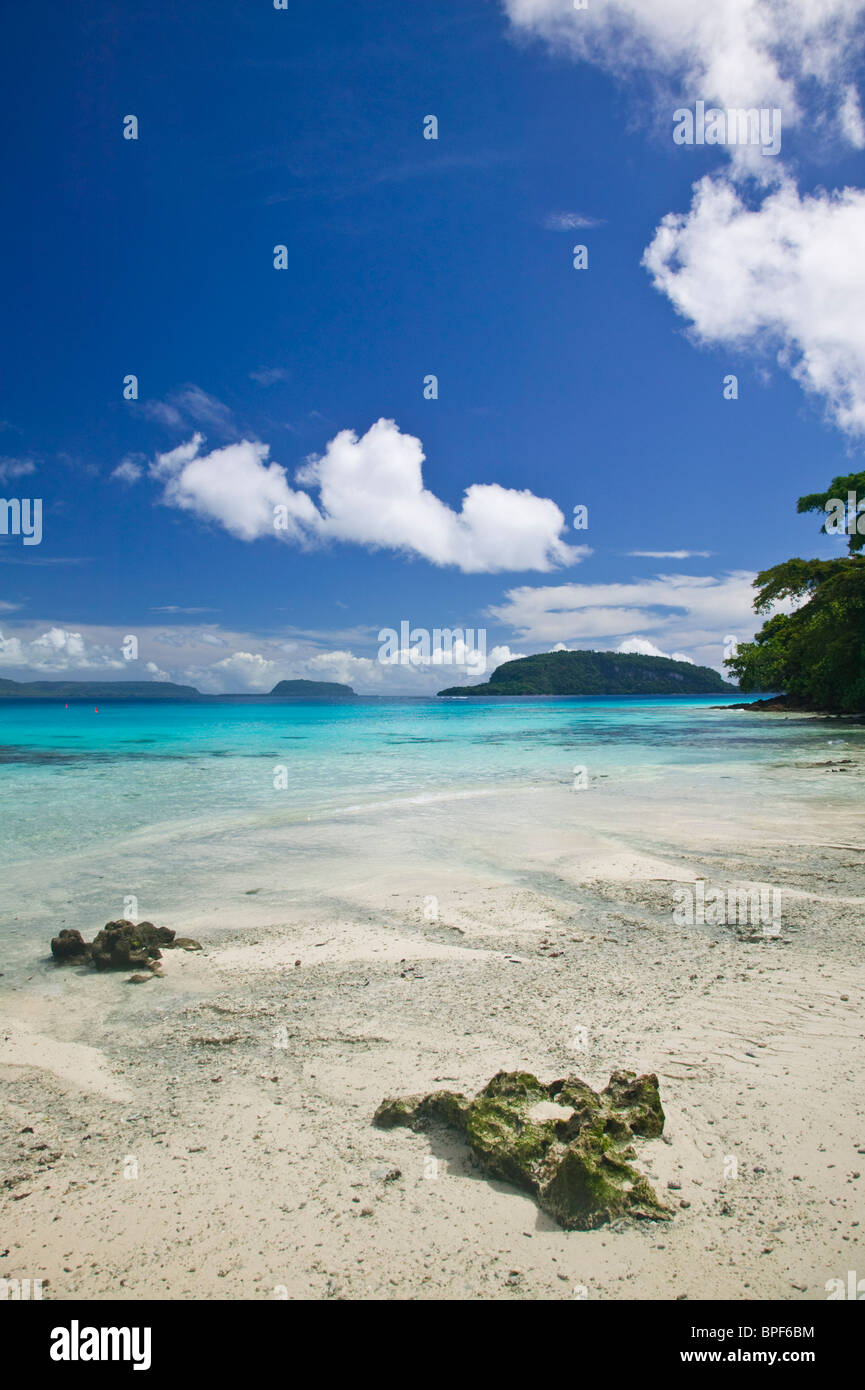 Vanuatu, Espiritu Santo Island, Champagne Beach. Champagne Beach, the ...