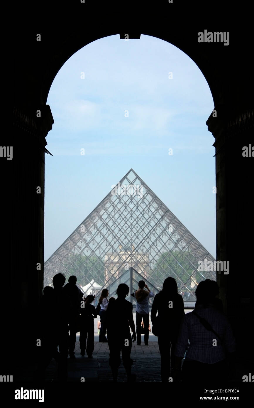 Musée du Louvre. The Pyramid of Musée du Louvre as can be seen from the ...
