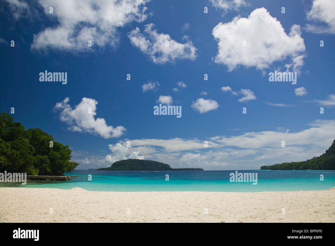 Vanuatu, Espiritu Santo Island, Champagne Beach. Champagne Beach, the ...