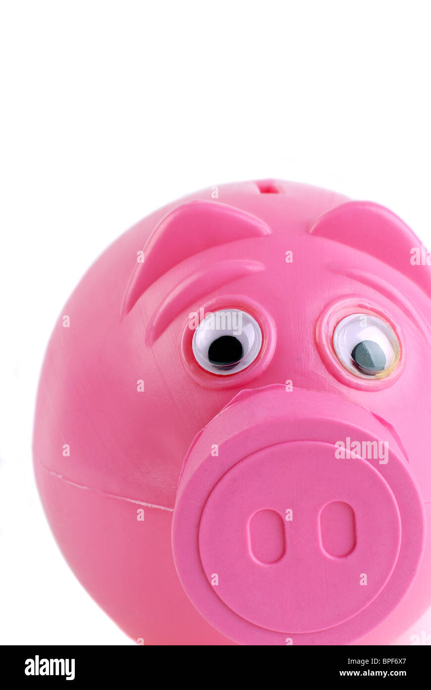 Pink For A Girl Plastic Piggy Bank Toy, Isolated Over White Stock Photo ...