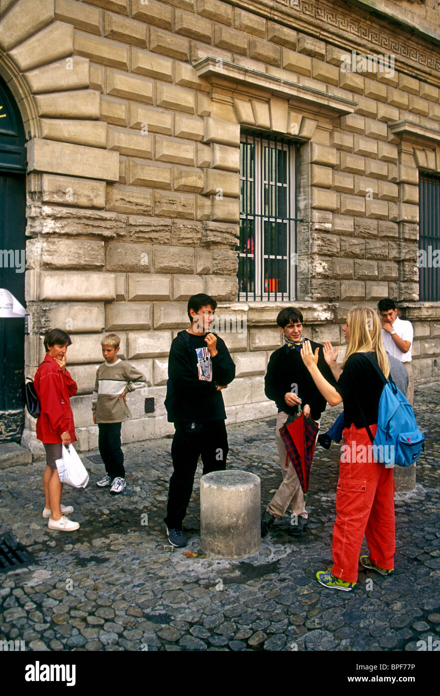 French students talking, French students, talking, male students ...