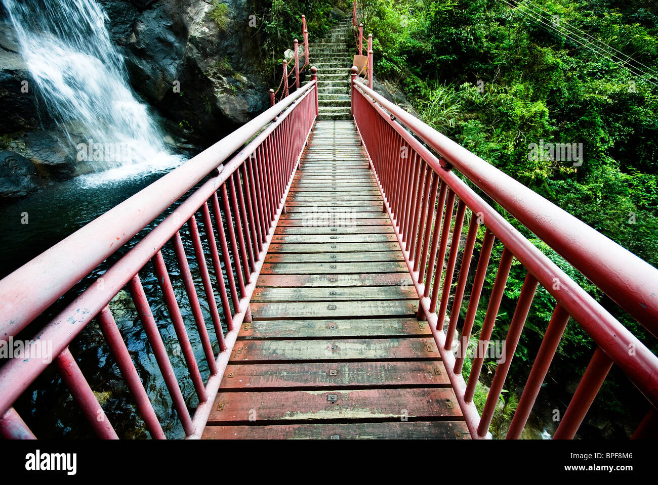 wood drawbridge in hong kong at summer Stock Photo - Alamy